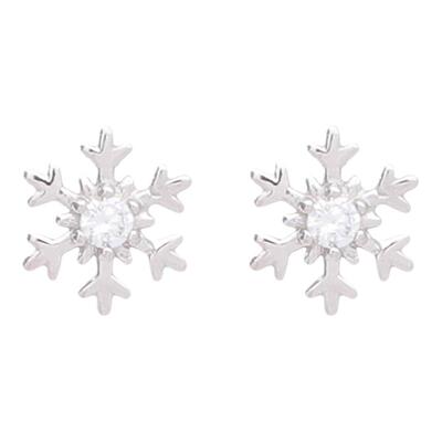 FourPin雪花耳钉2021年新款ins简约风个性时尚小巧925银耳饰男女