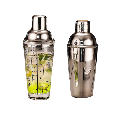 不锈钢调酒器套装玻璃雪克杯工具手摇酒壶鸡尾酒吧入门shake杯