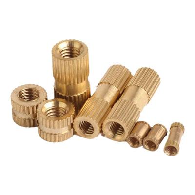 铜嵌件琼芳GB809铜滚花螺母