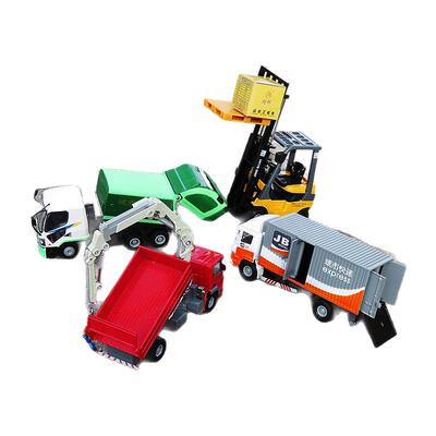 合金叉车吊车快递车环卫车模型