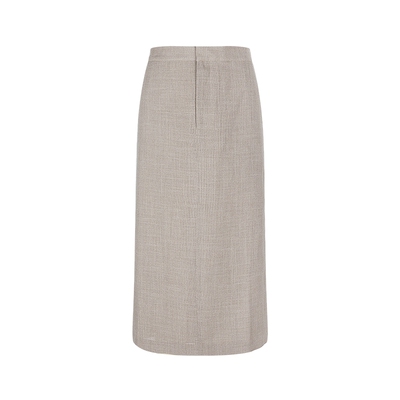 LESS新款环保直筒半身裙休闲开叉