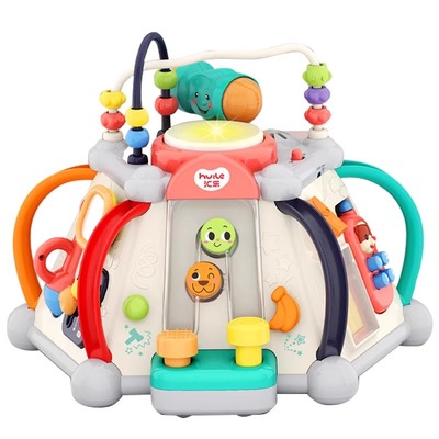 汇乐婴儿手拍鼓儿童1岁益智玩具早教六面体6个月宝宝多面体拍拍鼓