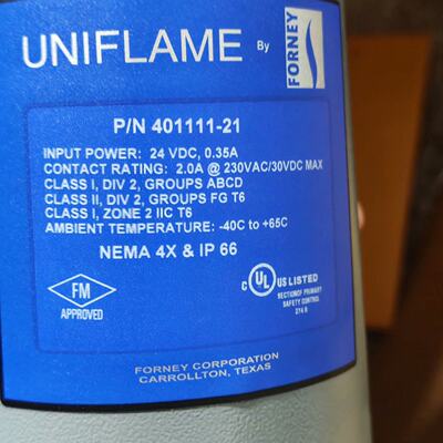 【请询价】美国福尼 FORNEY UNIFLAME火检传感器 4011