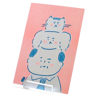 布几岛韩国授权AJASSI大叔明信片贺卡荧光色可爱人物甜品创意新品