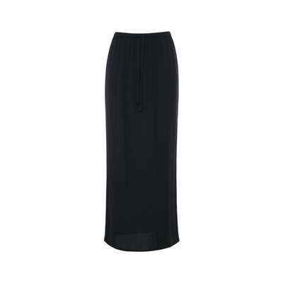 LYNEE 简约高腰凉感抽绳直筒半身裙女夏季新款休闲显瘦半裙百搭