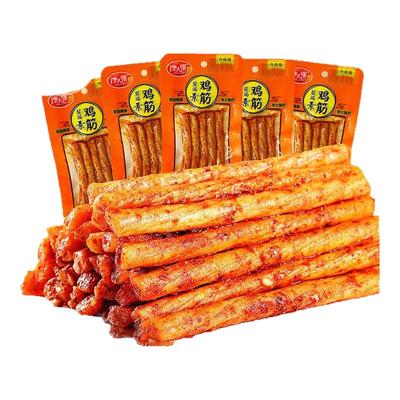 馋大嘴巴盐焗素鸡筋香辣条劲道素牛筋豆腐卷麻辣片儿时怀旧小零食