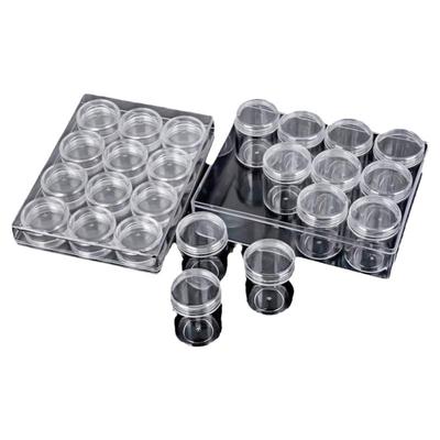 亚克力透明珠子珠宝收纳盒首饰展示圆盒珠密封瓶饰品配件罐小盒子