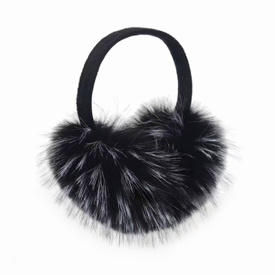 y2k千禧辣妹黑色仿貂毛耳罩