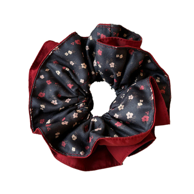 韩系ins东大高端碎花蛮腰大肠发圈 甜美轻奢丸子头发绳低马尾皮筋