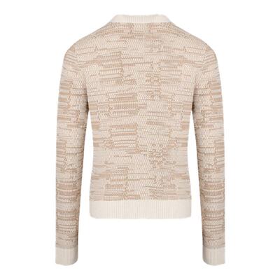 Kar Peiskos 25秋冬女士羊毛双纱圆领复古提花开衫银泰 301600