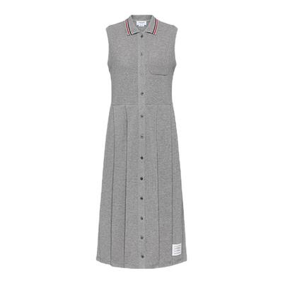 [3期免息][明星同款]THOM BROWNE 女士华夫格POLO百褶连衣裙