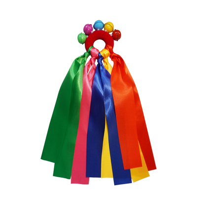 早操轻器械手腕铃铛儿童运动会入场舞蹈表演出弹力松紧绳丝带道具