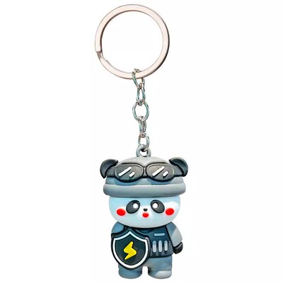 熊猫公安卡通可爱创意钥匙扣