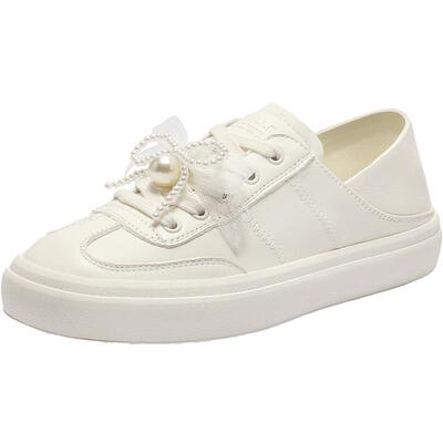 百丽两穿小白芭蕾德训鞋女春夏新款一脚蹬运动休闲鞋子D8Y1DCM5