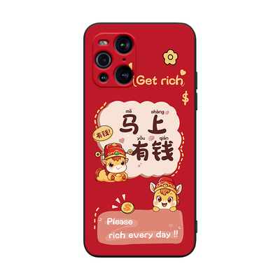 适用于oppofindx3pro红色手机壳