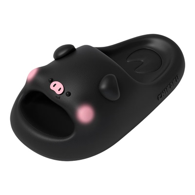 chikoku猪小可卡通厚底情侣凉拖