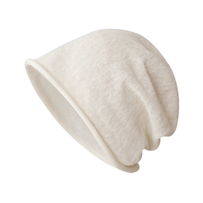 老钱风亚麻堆堆帽大头围卷边冷帽