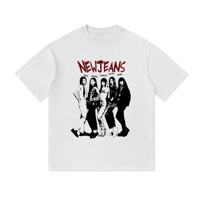 Newjeans粉丝应援周边爱豆韩女团重磅纯棉T恤半袖杉情侣男女同款