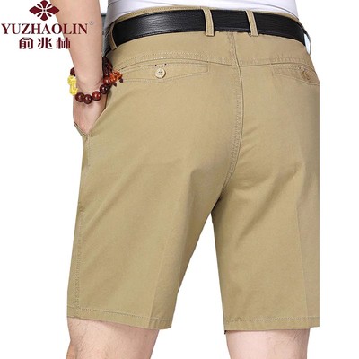 100%纯棉短裤中老年高腰五分裤