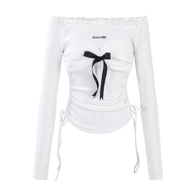 UNIFREEPLUS长袖一字肩T恤