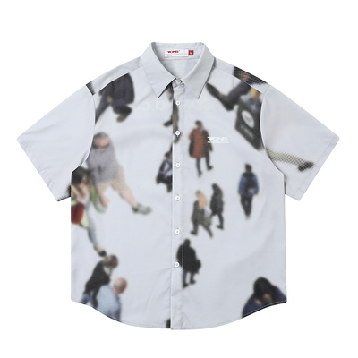 TGNS夏威夷复古古巴领短袖衬衫