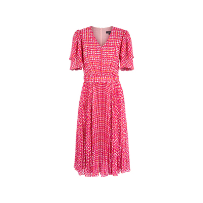 MARYLINGV领千鸟格印花连衣裙