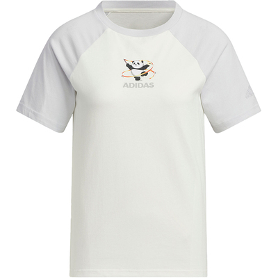 阿迪达斯女士运动圆领短袖