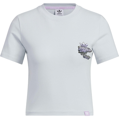 Adidas/阿迪达斯官方正品三叶草女士短款针织休闲修身短袖JN1681