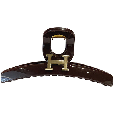 高级感气质字母H盘发鲨鱼夹发抓