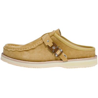 BLESS手工制复古风真皮包头拖鞋