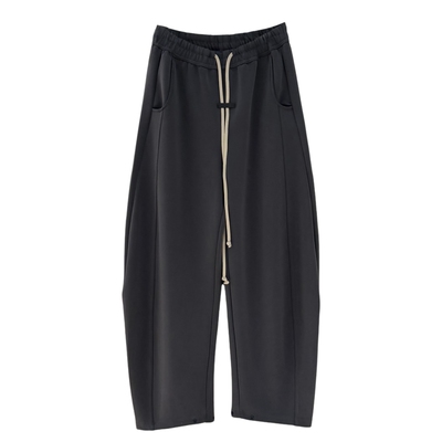 潮牌春夏薄款直筒休闲裤男韩版纯色结构拼接宽松青年百搭阔腿裤潮