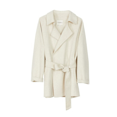 【高端系列】谜底2022秋新款时尚西装领宽松毛呢大衣女223GD1131