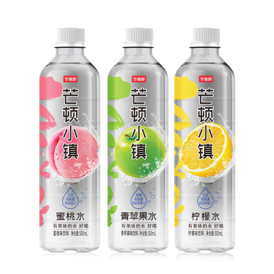 整箱今麦郎芒顿小镇500ml瓶装柠檬水蜜桃青苹果水风味果味饮料