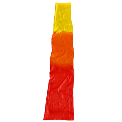 新款开场舞黄橙红大型表演出彩绸