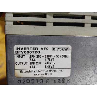 议价NAIS变频器 BFV00072GK 0.75KW 22