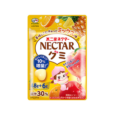 日本进口零食不二家FUJIYA心形果汁软糖水蜜桃白桃味爱心形状糖果