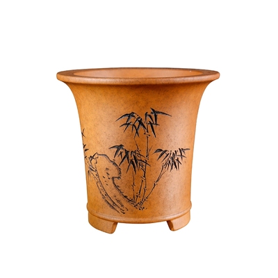 新款秦夕洪柴烧大底孔透气兰花盆