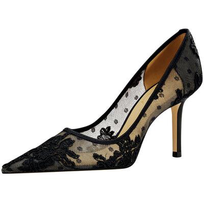 七夕臻选蕾丝网纱婚鞋新娘鞋