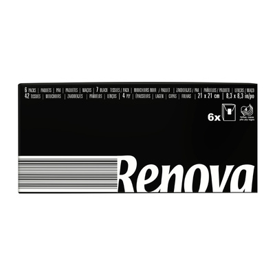 Renova4层黑色格调手帕纸商务男