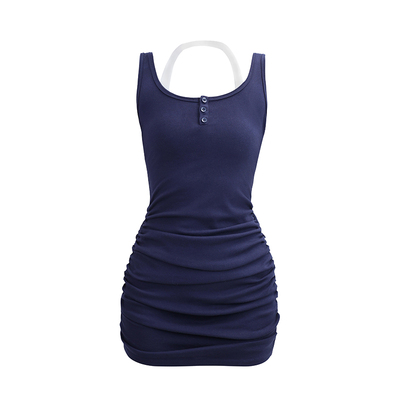 alphagym假两件挂脖连衣裙