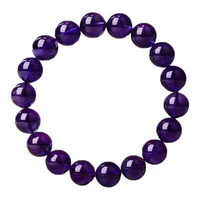 天然乌拉圭紫水晶深紫水晶单圈九紫离火招财男女礼物上岸手链正品