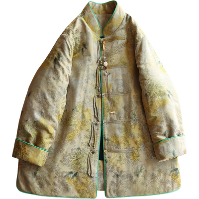 云澍交织香云纱加棉印花上衣对襟