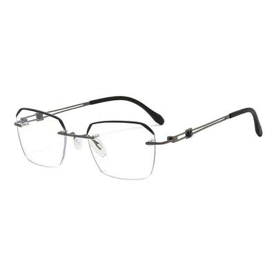 1-纯合金超轻无边框近视眼镜可配有度数无框眼睛镜架男款8907-960