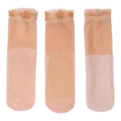 【花边松口袜】棉底防滑中筒丝袜月子袜夏季薄款袜防勾丝不勒腿