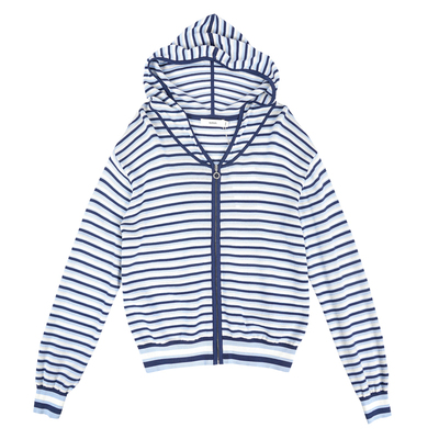 HONRN/红人条纹连帽针织衫开衫