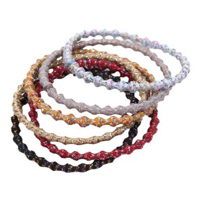 knk螺旋皮筋金银头绳无痕发圈