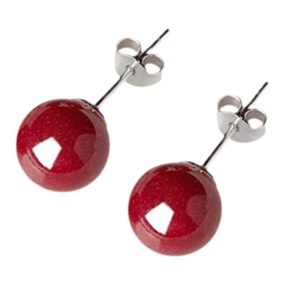 朱砂耳钉纯银高级轻奢耳饰耳钉