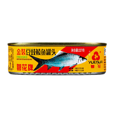 粤花金装豆豉鲮鱼即食罐头