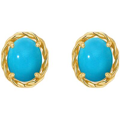 ILCO尤珂 S925银天然绿松石耳饰复古精致设计感耳钉高级感ins风女