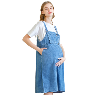费雪牛仔背带裙套装夏季